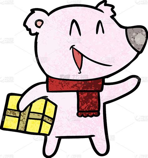 大笑圣诞熊卡通