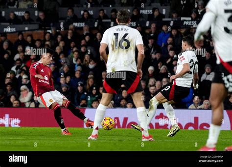 Manchester Uniteds Lisandro Martinez Scores Their Sides First Goal Of The Game During The