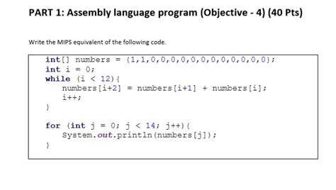 Solved Part 1 Assembly Language Program Objective 4 40