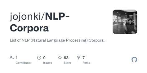 Github Jojonkinlp Corpora List Of Nlp Natural Language Processing