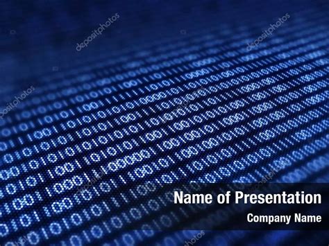 Blue Binary Code Powerpoint Template Blue Binary Code Powerpoint