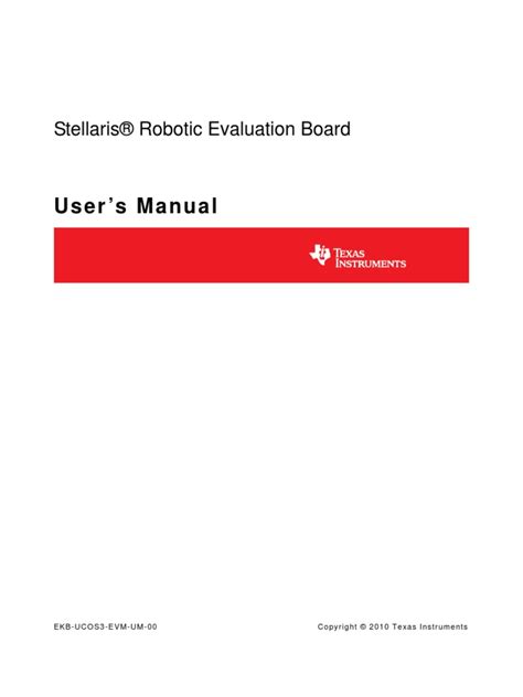 Stellaris® Robotic Evaluation Board Pdf Usb Microcontroller