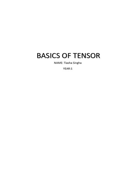 Tiasha Singha Year1 Pdf Tensor Differential Geometry