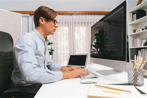 It Developer Working Online Software Development On Pc And Laptop
