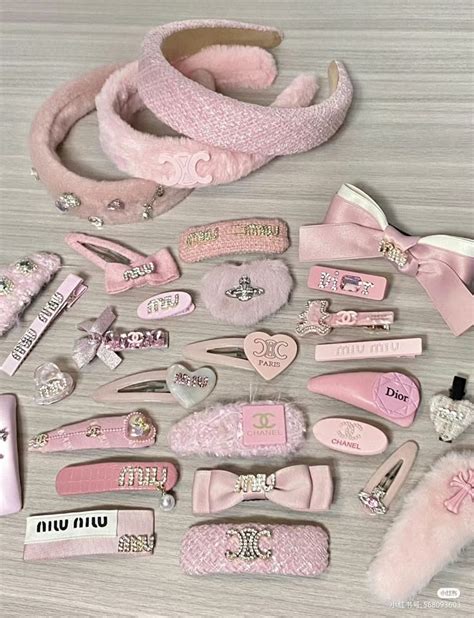 Pink And Silver Girly Accessories Collection Pink Cute Accessories