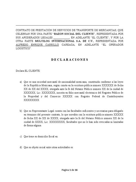 Contrato Clientes Machote Pdf