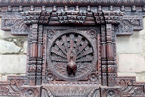 Wooden Peacock Window Handcrafted Wall Hanging Vajracrafts