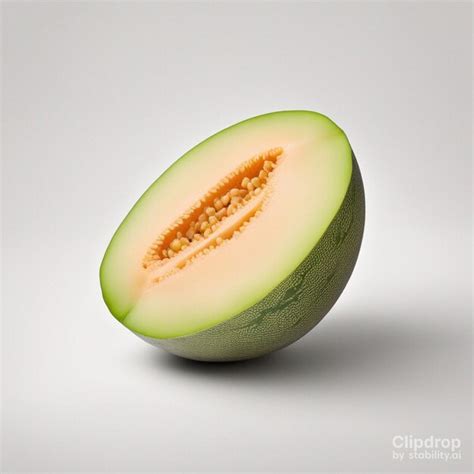 Premium Ai Image Fresh Half Melon On White Background