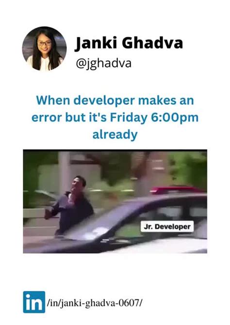 sahan perera on linkedin when developer make error on friday