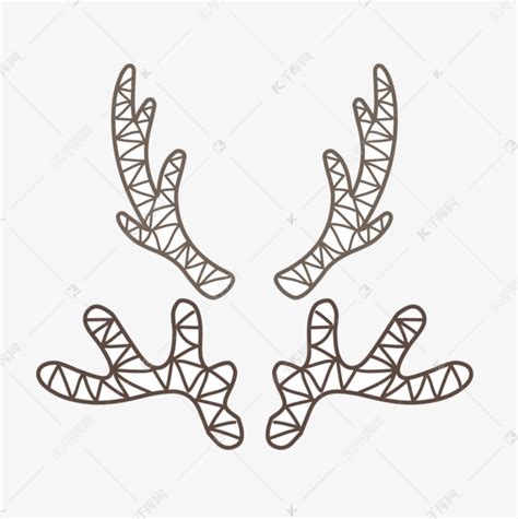 svg手绘简笔画棕色吉祥鹿角素材图片免费下载 千库网