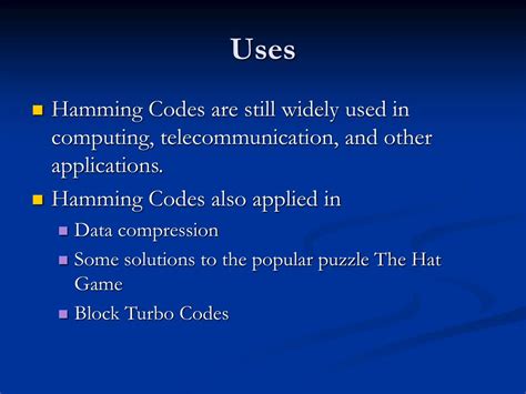 Ppt Hamming Codes Powerpoint Presentation Free Download Id 1273951