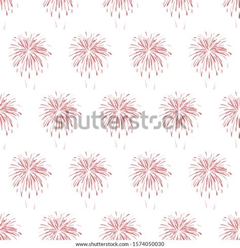Vector Seamless Pattern Cute Firework Pattern Stock Vector Royalty