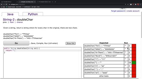 Codingbat String 2 Doublechar Youtube