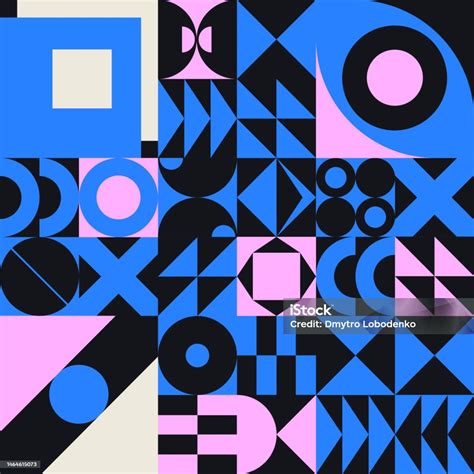 잔인한 예술은 단순한 기하학적 모양과 형태로 만든 추상 벡터 패턴에서 영감을 받았습니다 패턴에 대한 스톡 벡터 아트 및 기타 이미지 패턴 펑키 0명 Istock