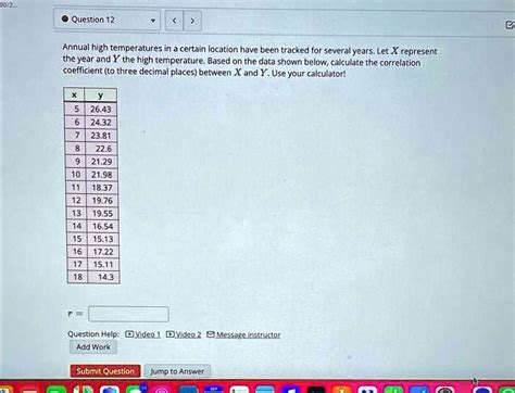 Solved 302 Question12 Annual High Temperatures In A Certain Location