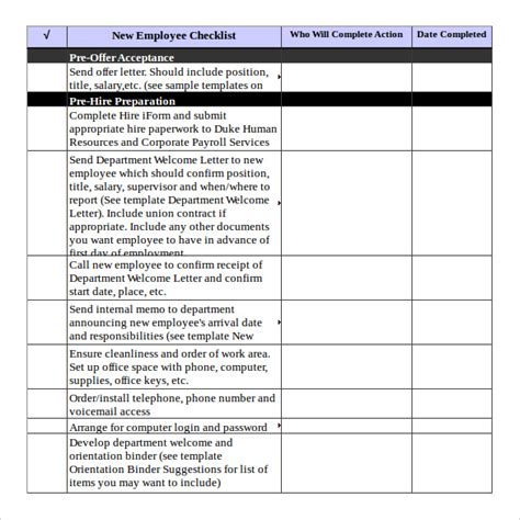Payroll Process Checklist Template Excel
