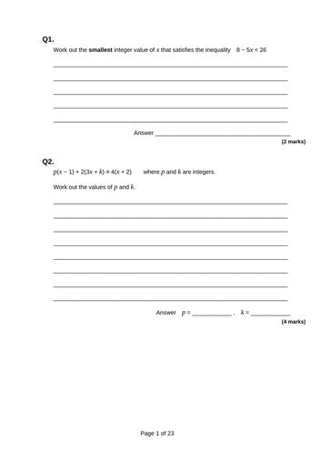 Level 2 Further Maths Gcse Mock Exam Teaching Resources