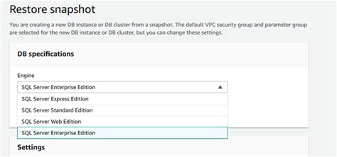 Modify An Amazon Rds For Sql Server Instance From Standard Edition To Enterprise Edition Aws