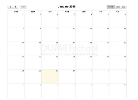 Cara Membuat Calendar Dengan Jquery Plugin Kursus Web Design Private Online 1 On 1‎ Dumet School