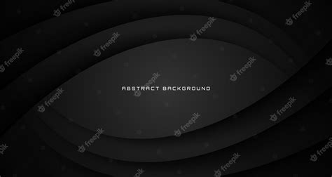 Premium Vector 3d Black Geometric Abstract Background Overlap Layer On Dark Space With Waves