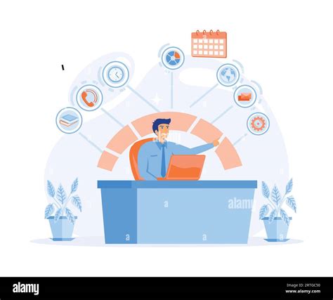 Multitasking Time Management And Productivity Concept Happy