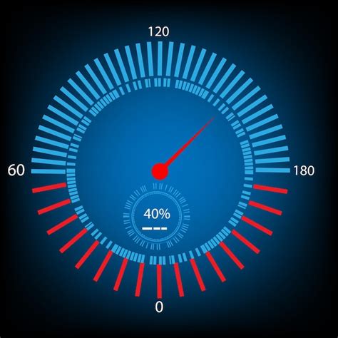 Premium Vector Blue Circle Speedometer Vector Technology Futuristic