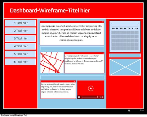 Corporate Dashboard Wireframe Vorlage Storyboard