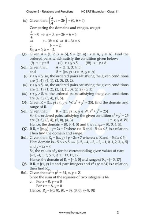 Ncert Exemplar For Class 11 Maths Chapter 2 Mathongo