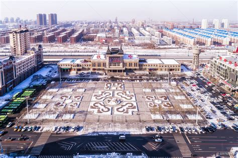 中国辽宁省铁岭市火车站航拍全景图站酷海洛正版图片视频字体音乐素材交易平台站酷旗下品牌