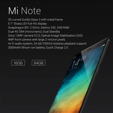 Xiaomi Mi Note And Mi Note Pro Officially Announced