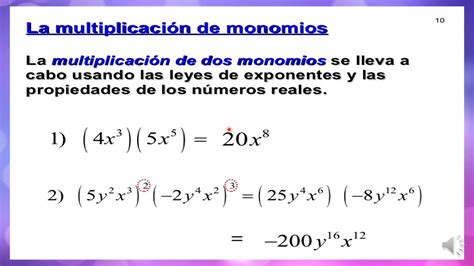 MultiplicaciÓn De Un Monomio Por Un Polinomio Youtube