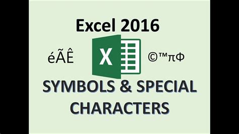 excel 2016 symbols and special characters how to insert make and add symbol character list in ms