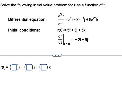 solved solve the following initial value problem for r as a