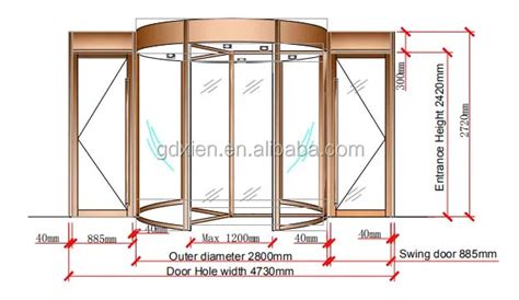 34 Wing Automatic Revolving Door Commercial Entrance