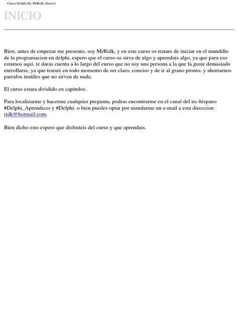 Curso De Delphi Básico Pdf Pdf Tabla Base De Datos Registro De