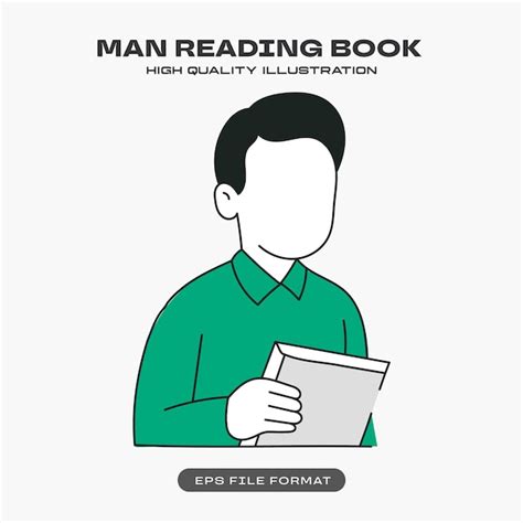 Un Homme Qui Lit Un Livre Ou Une Tablette Illustration Vecteur Gratuite