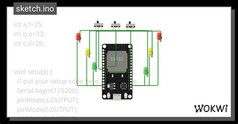 Traffic Lights Wokwi Esp32 Stm32 Arduino Simulator