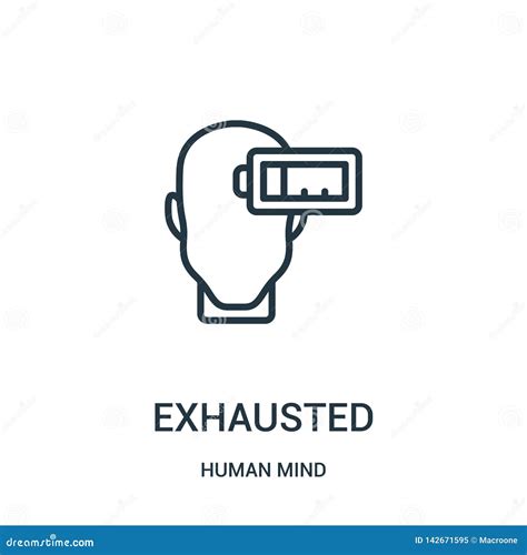 Exhausted Icon Vector From Human Mind Collection Thin Line Exhausted