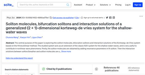 Soliton Molecules Bifurcation Solitons And Interaction Solutions Of A Generalized 2 1
