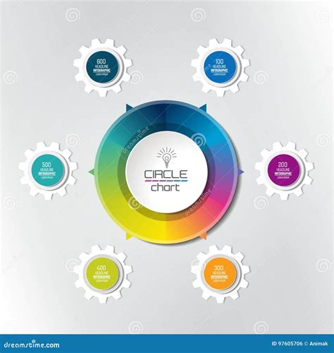 Circle Infographic Chart Diagram Scheme Stock Vector Illustration