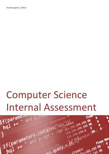 Ib Dp Computer Science Y1213 Internal Assessment Ia Teaching