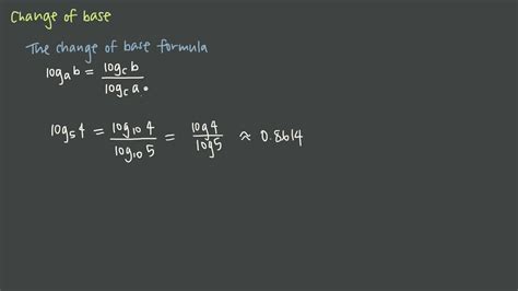 Properties Of Logarithms Change Of Base Formula