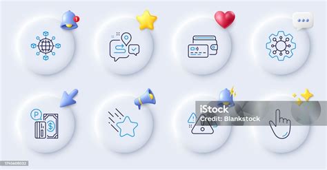 Execute Journey And Wallet Line Icons For Web App Printing Vector Stock Illustration Download
