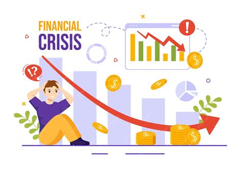 Premium Vector Financial Crisis Vector Illustration With Collapse Of