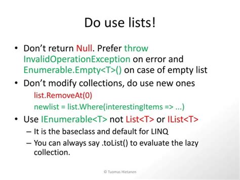 Coding With Linq Patterns And Practices Ppt