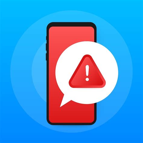Premium Vector Alert Message Mobile Notification Danger Error Alerts Smartphone Virus Problem
