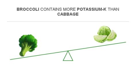 Compare Potassium In Broccoli To Potassium In Cabbage