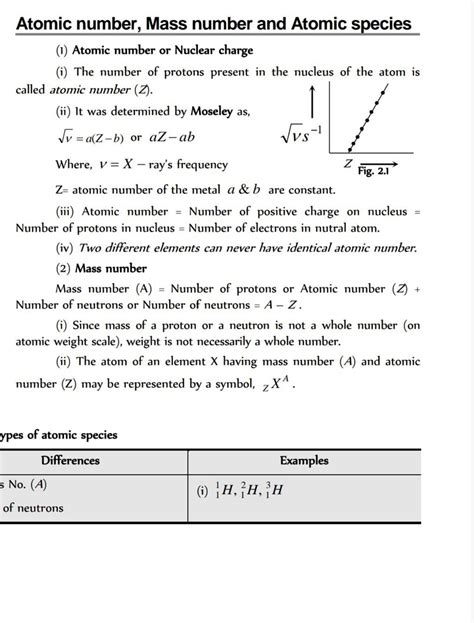 Atomic Number Mass Number And Atomic Species 1 Atomic Number Or Nuclea