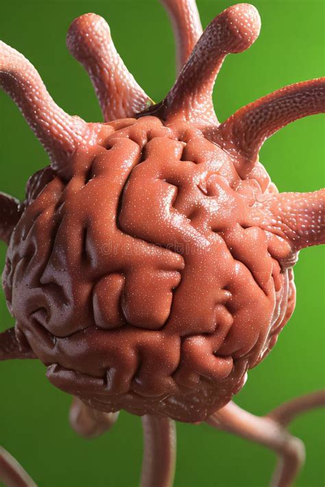 Abstract Brain Cells And Synaptic Networks Glowing In The Microscope Stock Image Image Of