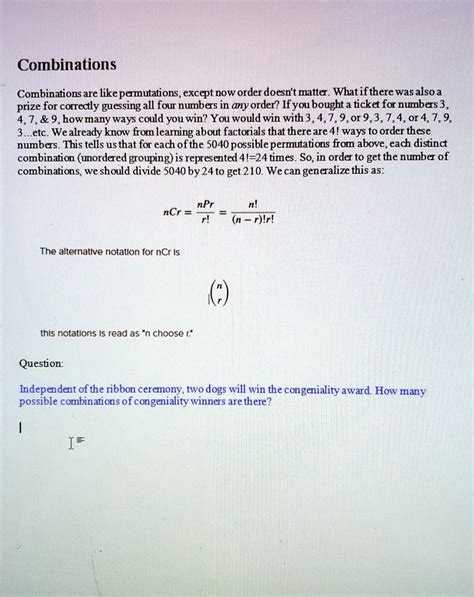 Combinations Combinations Are Likepermutations Except Now Order Doesnt Matter Whatifthere Was